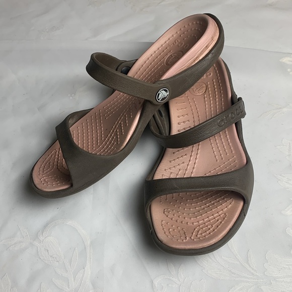 Shoes | Crocs Sandals Cleo Womens 7 Slide Strappy Dual Strap Slip On ...